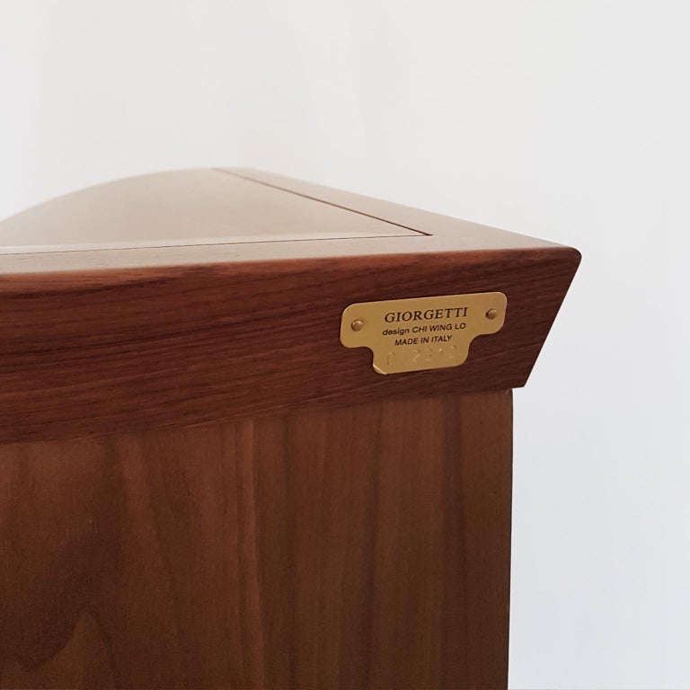 Chi Wing Lo Italian Manufacturer Walnut Corner Cupboard with Revolving ...