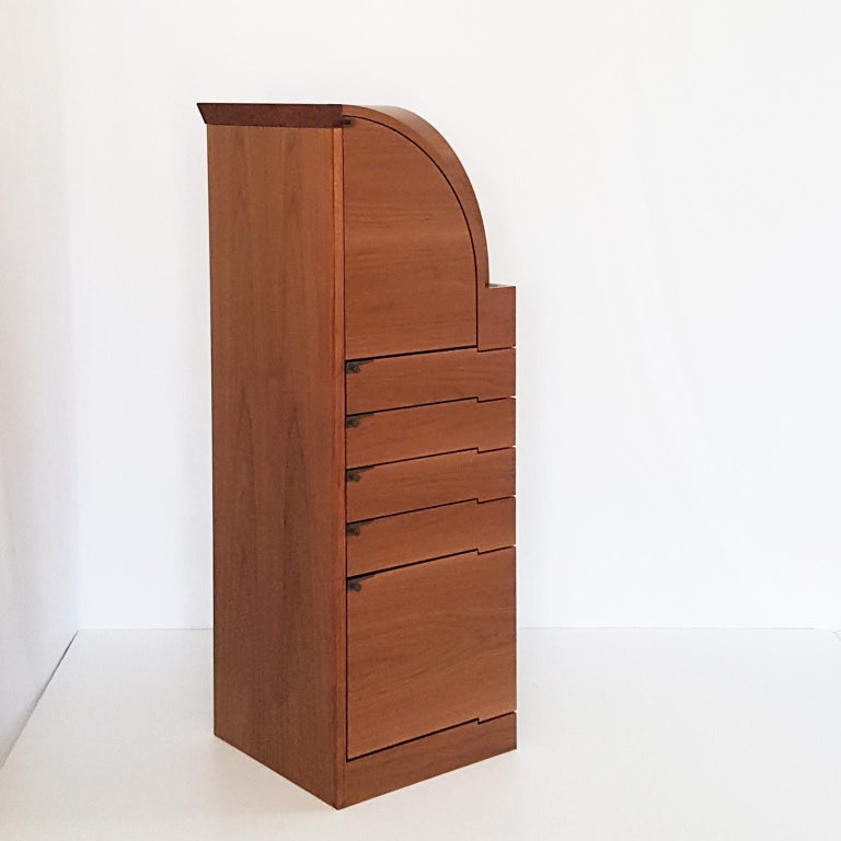 Chi Wing Lo Italian Manufacturer Walnut Corner Cupboard with Revolving ...