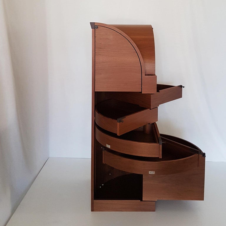 Chi Wing Lo Italian Manufacturer Walnut Corner Cupboard with Revolving ...