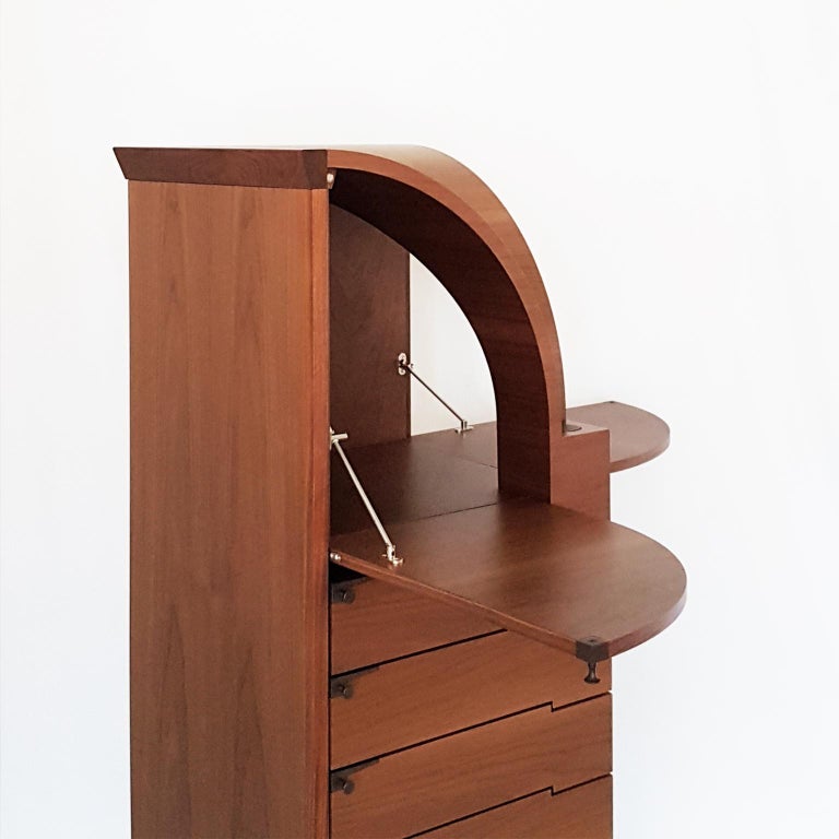 Chi Wing Lo Italian Manufacturer Walnut Corner Cupboard with Revolving ...