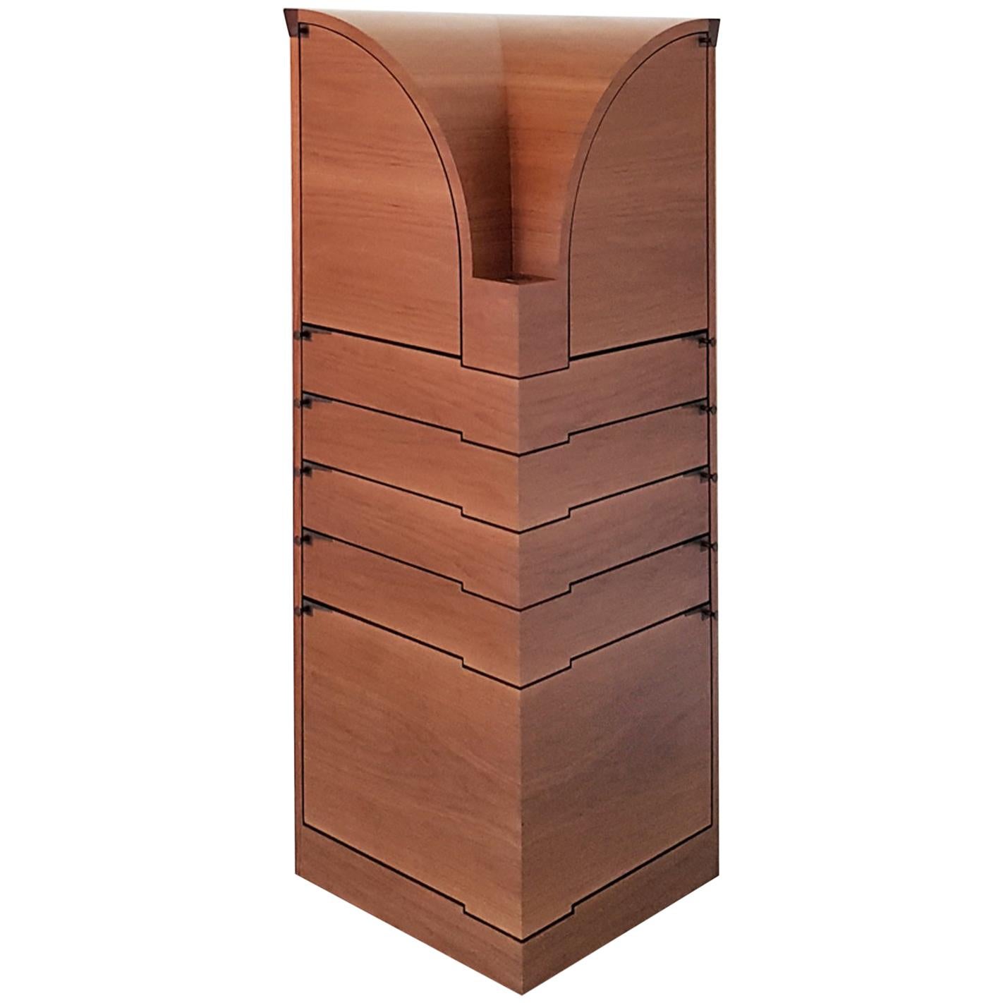 Chi Wing Lo Italian Manufacturer Walnut Corner Cupboard with Revolving ...