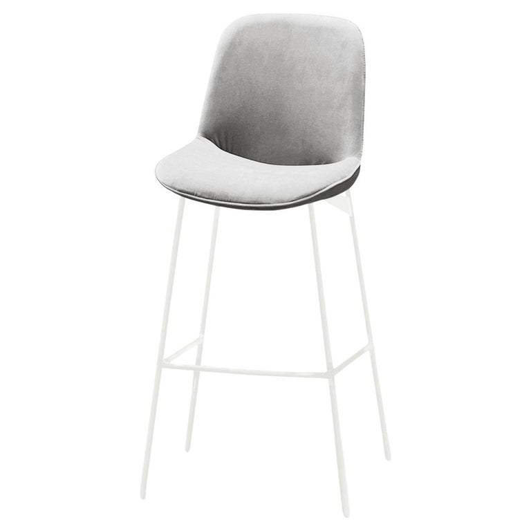Chiado Counter Stool with Aluminium and White For Sale at 1stDibs