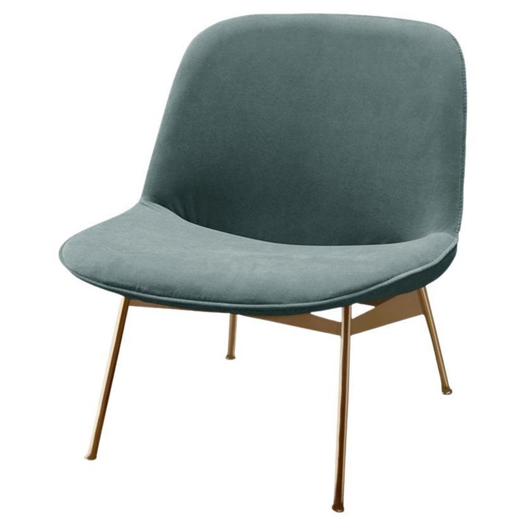 Chiado Lounge Chair with Teal and Gold For Sale at 1stDibs