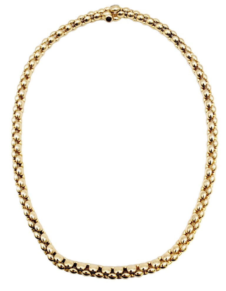 Chiampsean Polished 18 Karat Yellow Gold Chunky Popcorn Chain Necklace ...