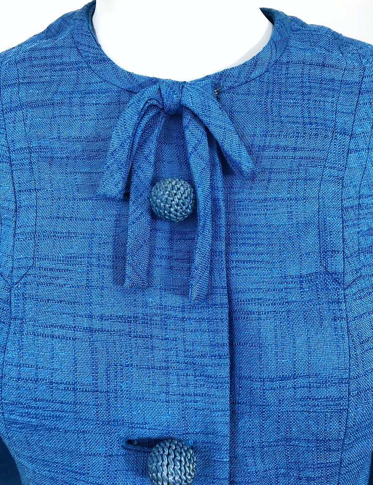 Chic 1950s Robins Egg Blue Silk Vintage 50s Cropped Jacket For Sale at ...