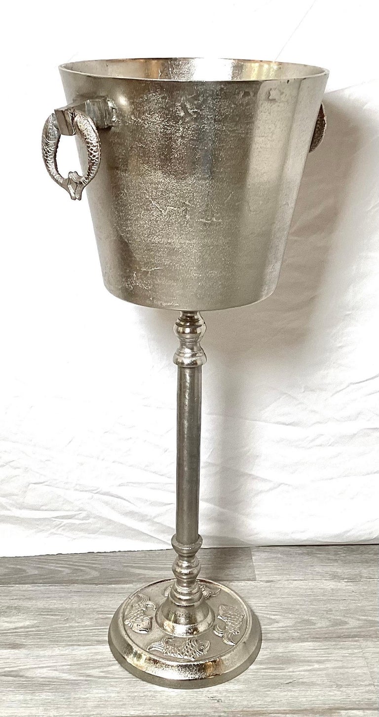Chic Cast Aluminum Champagne Cooler For Sale at 1stDibs