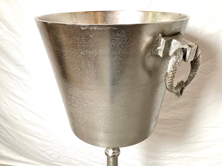Chic Cast Aluminum Champagne Cooler For Sale at 1stDibs