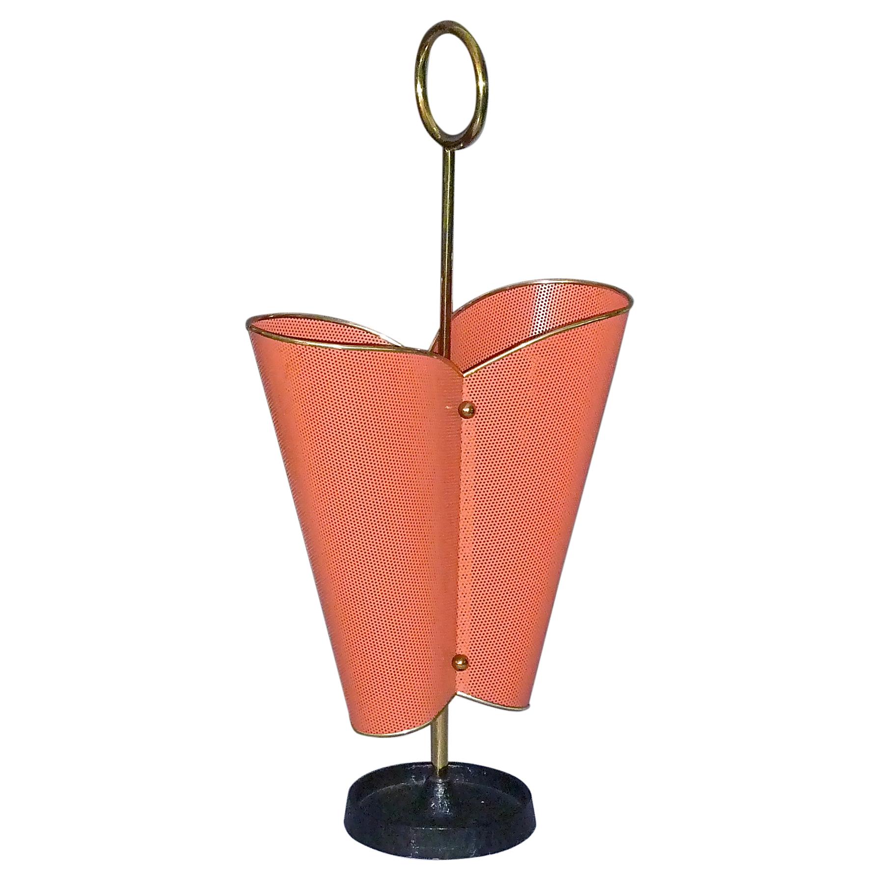 Richard Galef Wire Perforated Metal Stand/ Rack in Brass Finish at 1stDibs