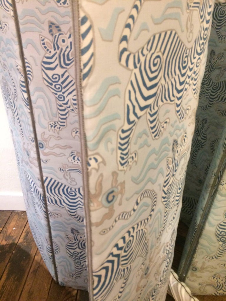 Chic Custom Upholstered Screen in Clarence House Tibet Fabric at ...