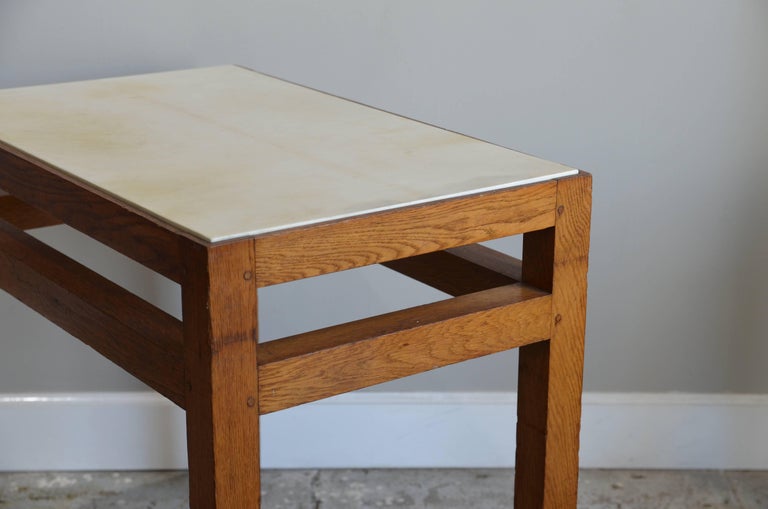 Chic Oak and Parchment 'Tenon' Side Table or Night Stand by Design ...