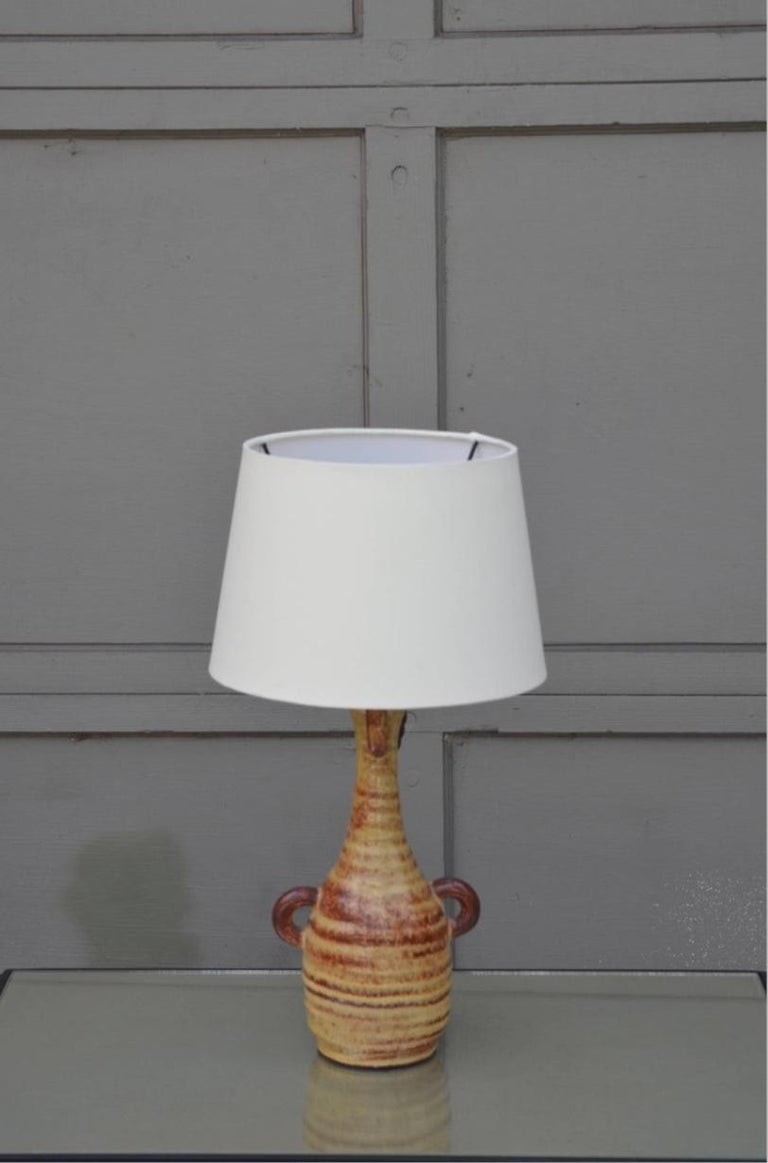 Chic French Gourd-Shaped Glazed Ceramic Lamp by Accolay Pottery, France ...