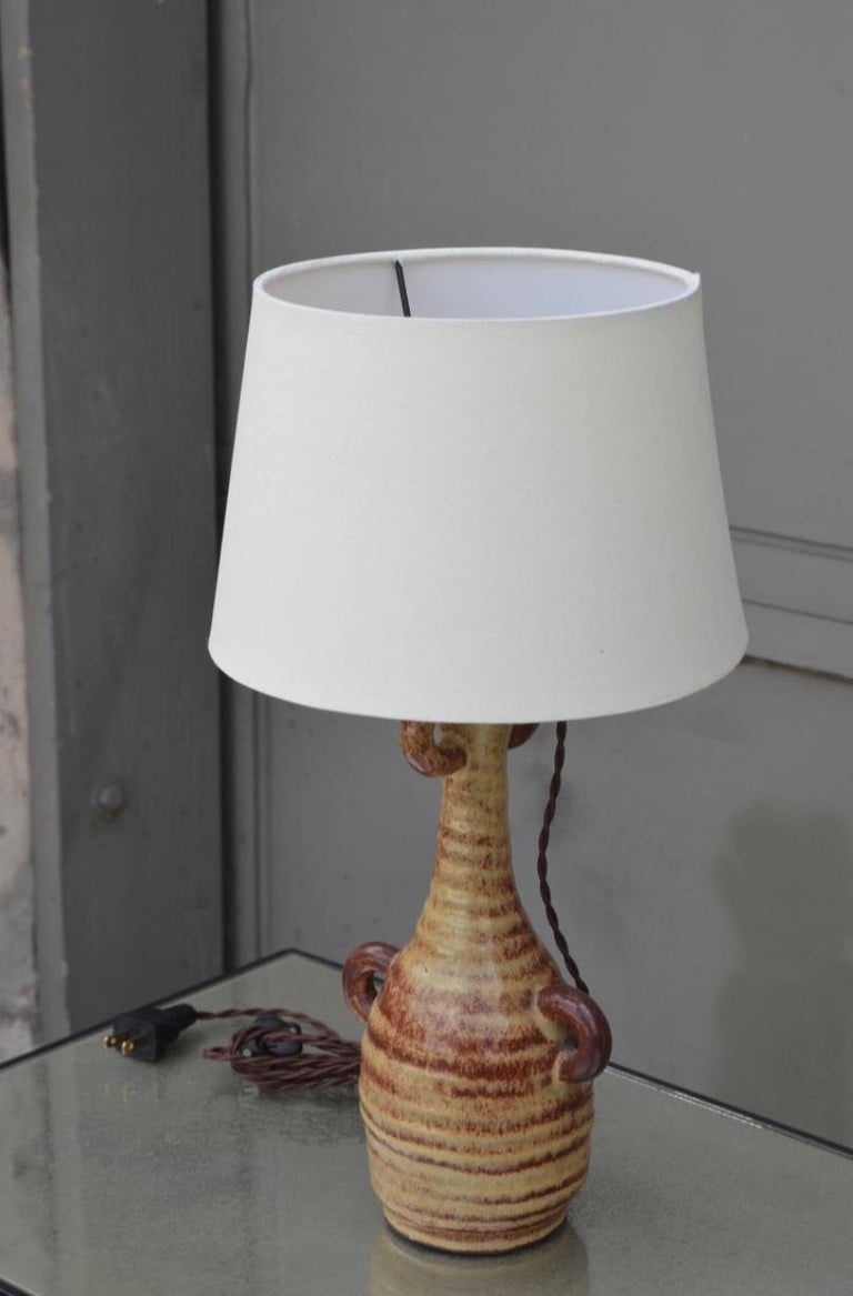 Chic French Gourd-Shaped Glazed Ceramic Lamp by Accolay Pottery, France ...