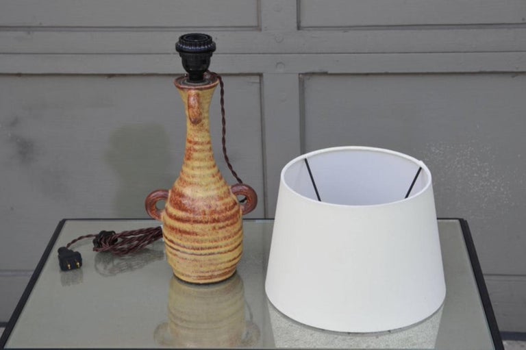 Chic French Gourd-Shaped Glazed Ceramic Lamp by Accolay Pottery, France ...