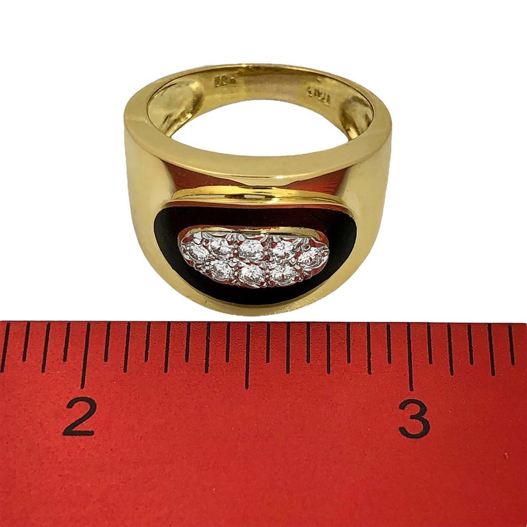 Chic Italian 18K Yellow Gold, Diamond and Black Enamel, Unisex Cigar ...