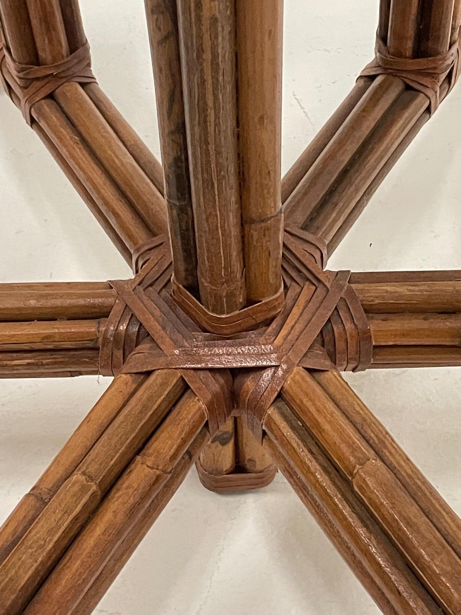 Chic McGuire Rattan Dining Table Base with Leather Details at 1stDibs ...