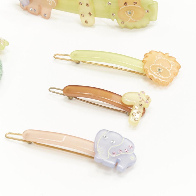 CHIC and MODE Alexandre Zouari Safari elephant giraffe lion hair clip ...