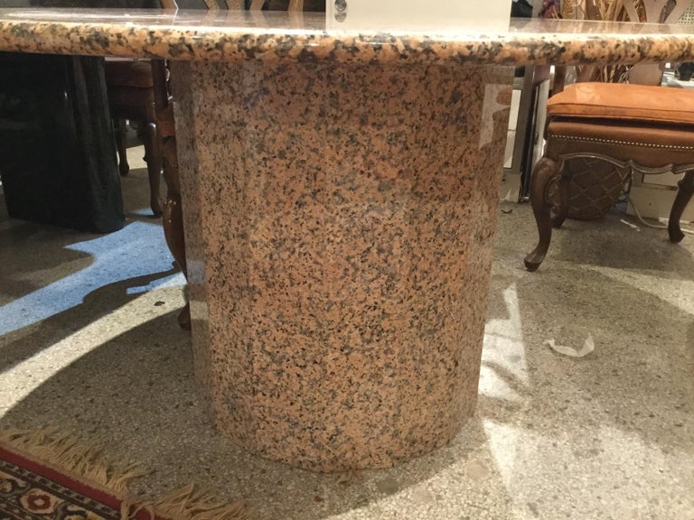 Chic Pink and Grey Granite Mid-Century Modern Round Dining Table at ...