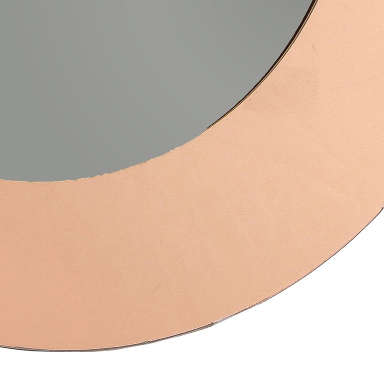 Chic Round Copper and Smoked Stacked Mirror, 1970s For Sale at 1stDibs