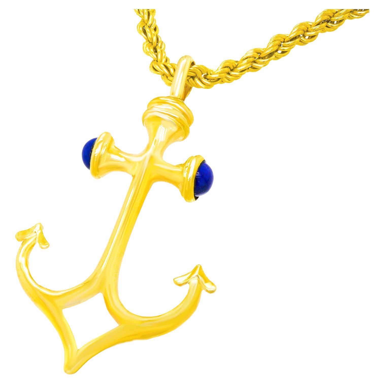Chic Sixties Gold Anchor Pendant at 1stDibs