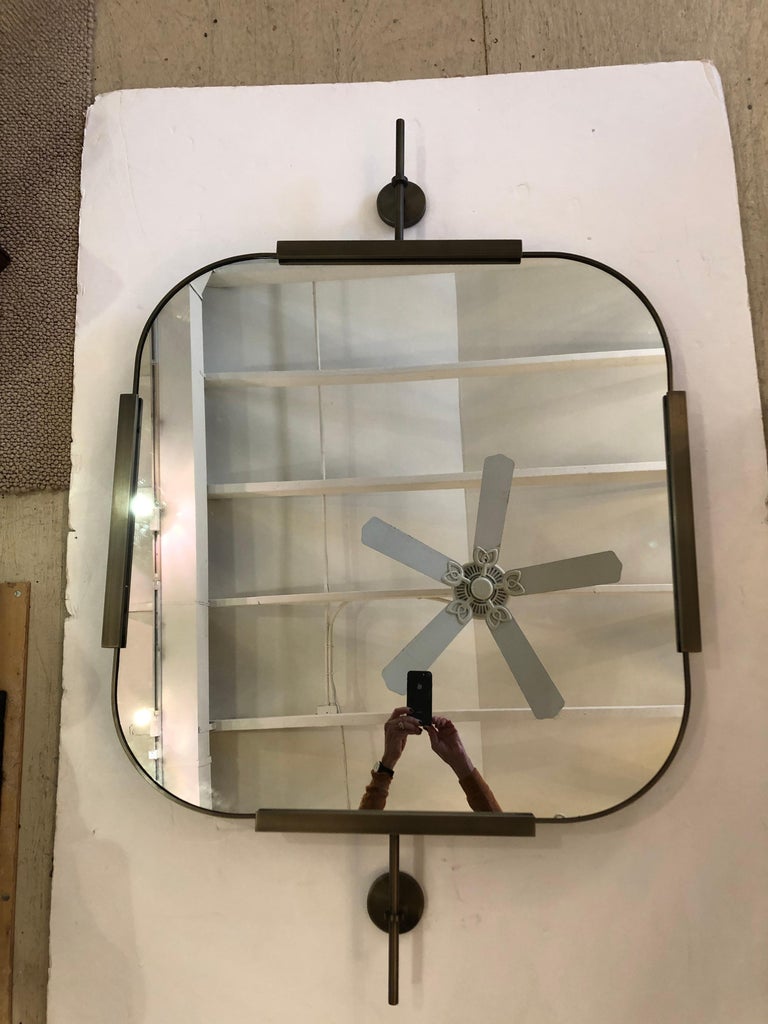 Chic Sophisticated Brass Mirror by Interlude For Sale at 1stDibs