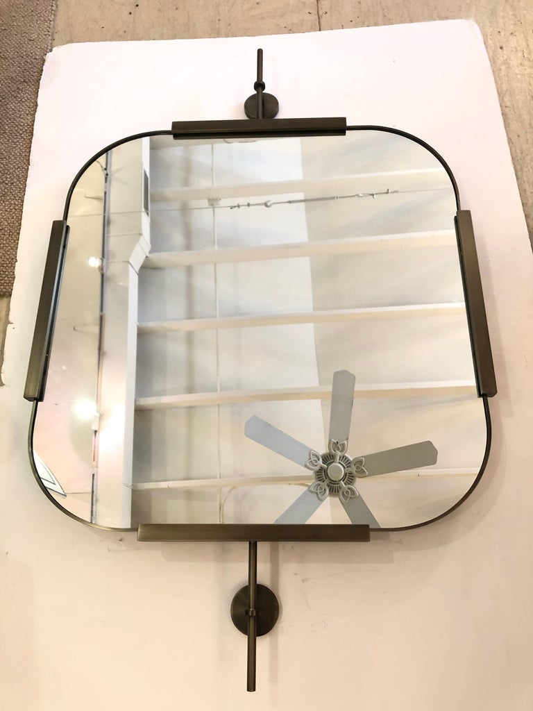 Chic Sophisticated Brass Mirror by Interlude For Sale at 1stDibs