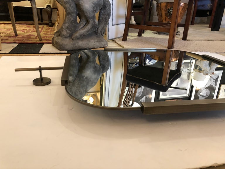 Chic Sophisticated Brass Mirror by Interlude For Sale at 1stDibs