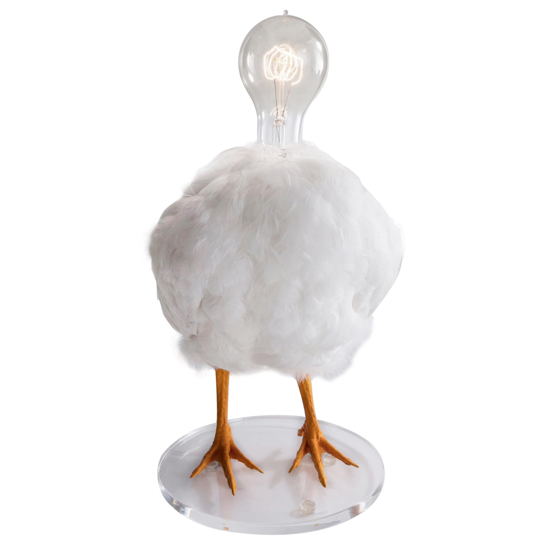 Indigo Chicken Feather Lamps For Sale at 1stDibs