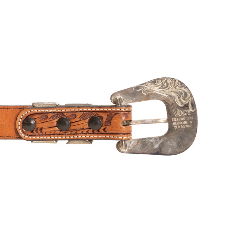 Chief and Buffalos Sterling Buckle on Vogt Belt For Sale at 1stDibs