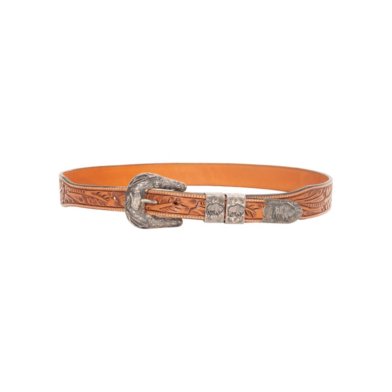 Chief and Buffalos Sterling Buckle on Vogt Belt For Sale at 1stDibs