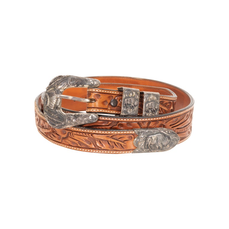 Chief and Buffalos Sterling Buckle on Vogt Belt For Sale at 1stDibs