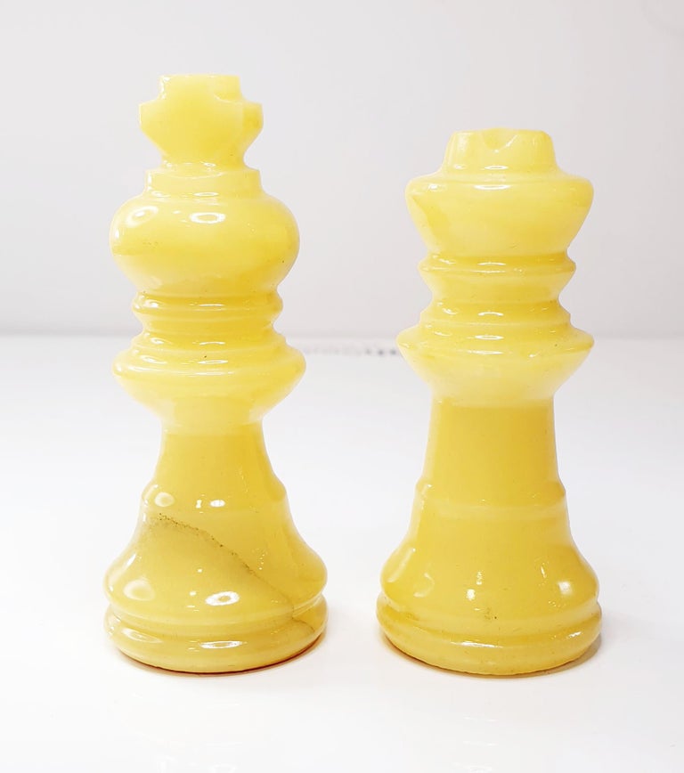 Chiellini Chess Board in Stone and Colored Alabaster Beige and Blue at ...