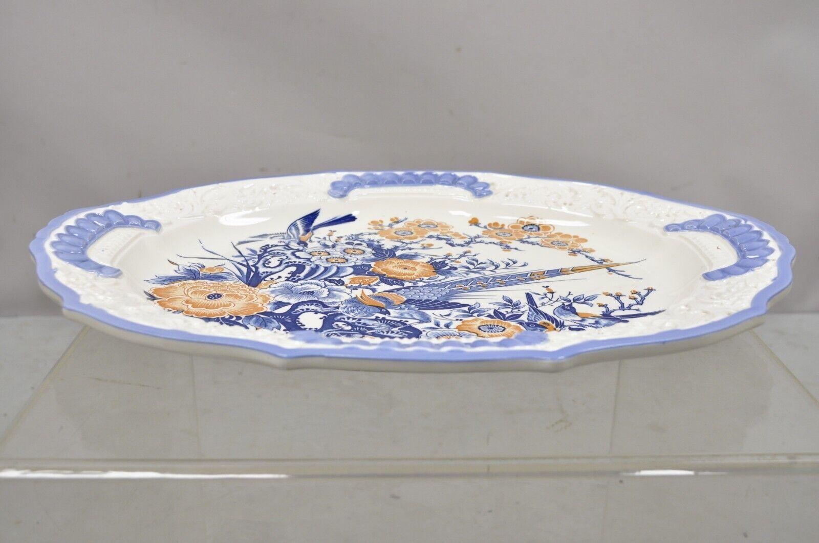Chikusa Yokkaichi Japan Blue White Ceramic Chinese Bird Platter Dish ...