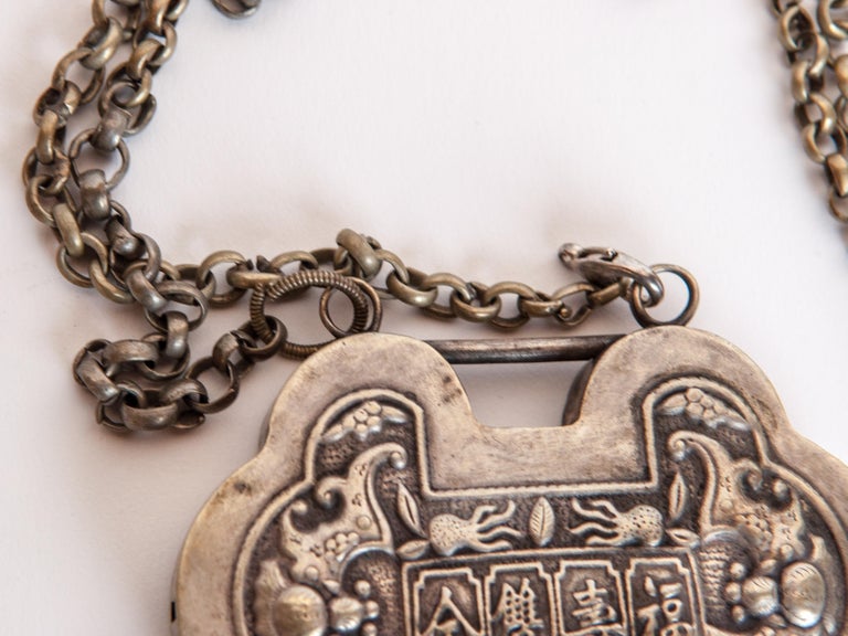 Child Amulet Lock, Silver Alloy, Yao or Hmong of SW China, Early 20th ...