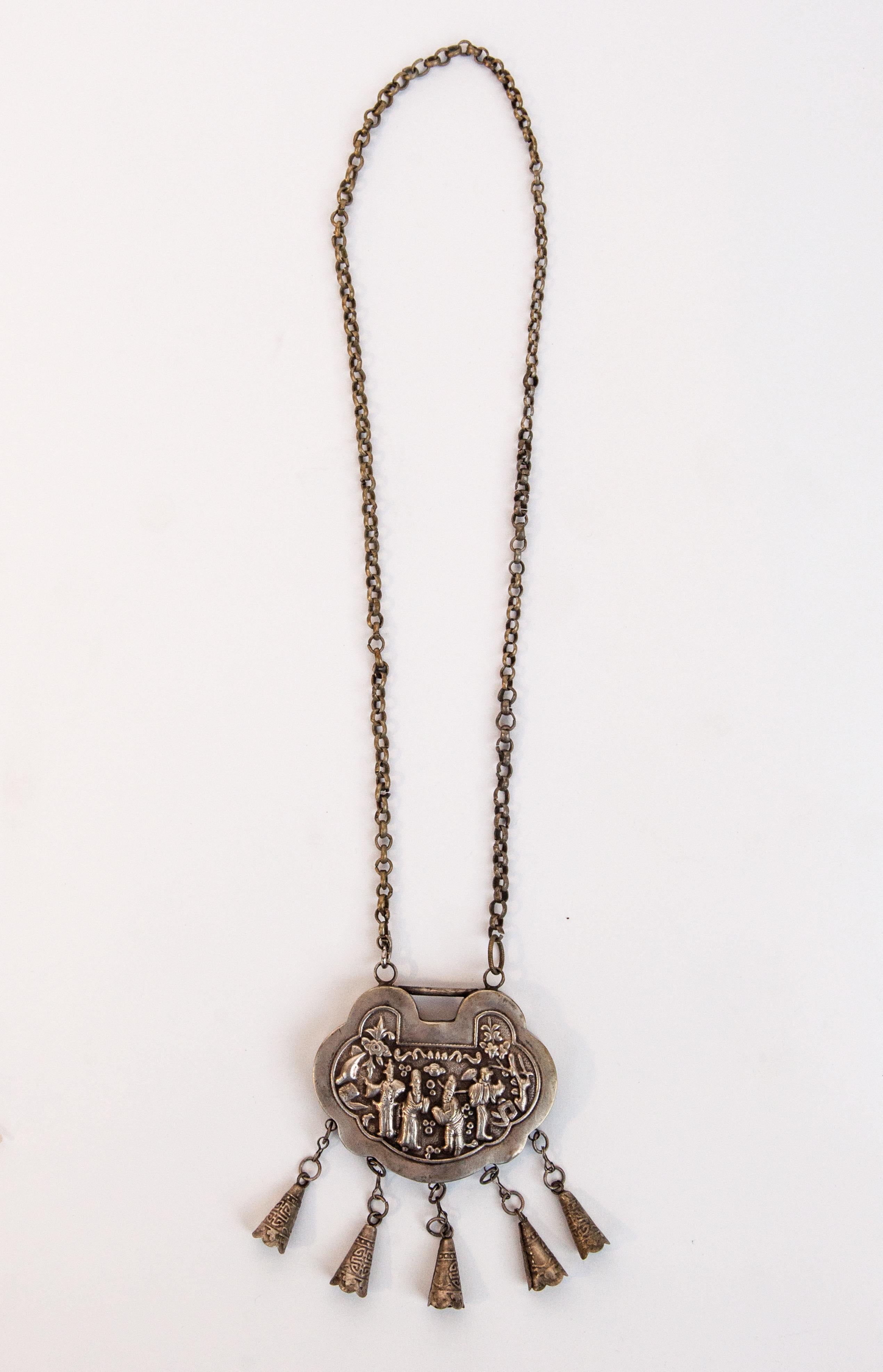 Child Amulet Lock, Silver Alloy, Yao or Hmong of SW China, Early 20th ...