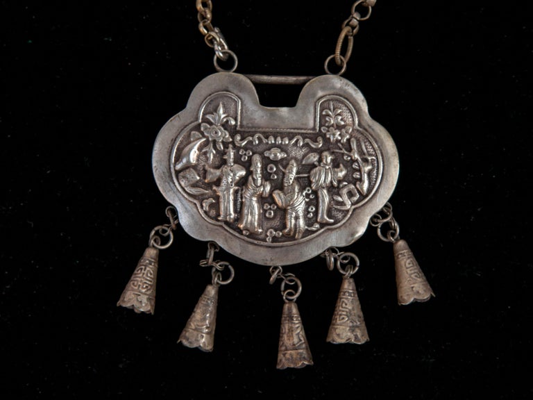 Child Amulet Lock, Silver Alloy, Yao or Hmong of SW China, Early 20th ...