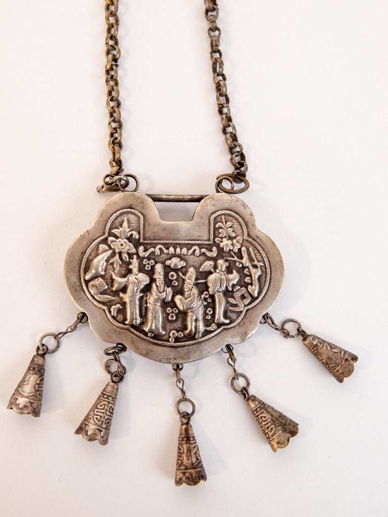 Child Amulet Lock, Silver Alloy, Yao or Hmong of SW China, Early 20th ...