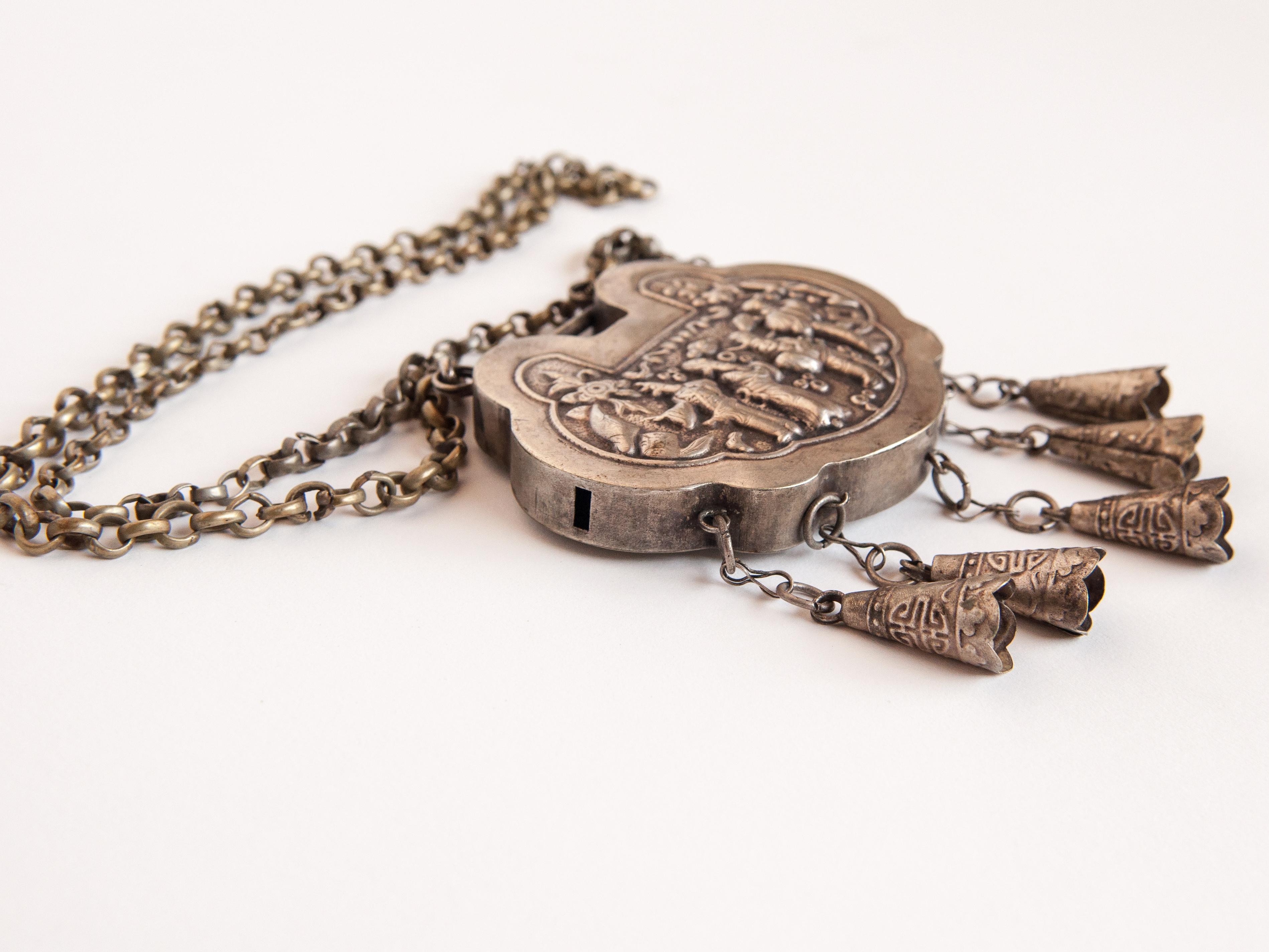 Child Amulet Lock, Silver Alloy, Yao or Hmong of SW China, Early 20th ...