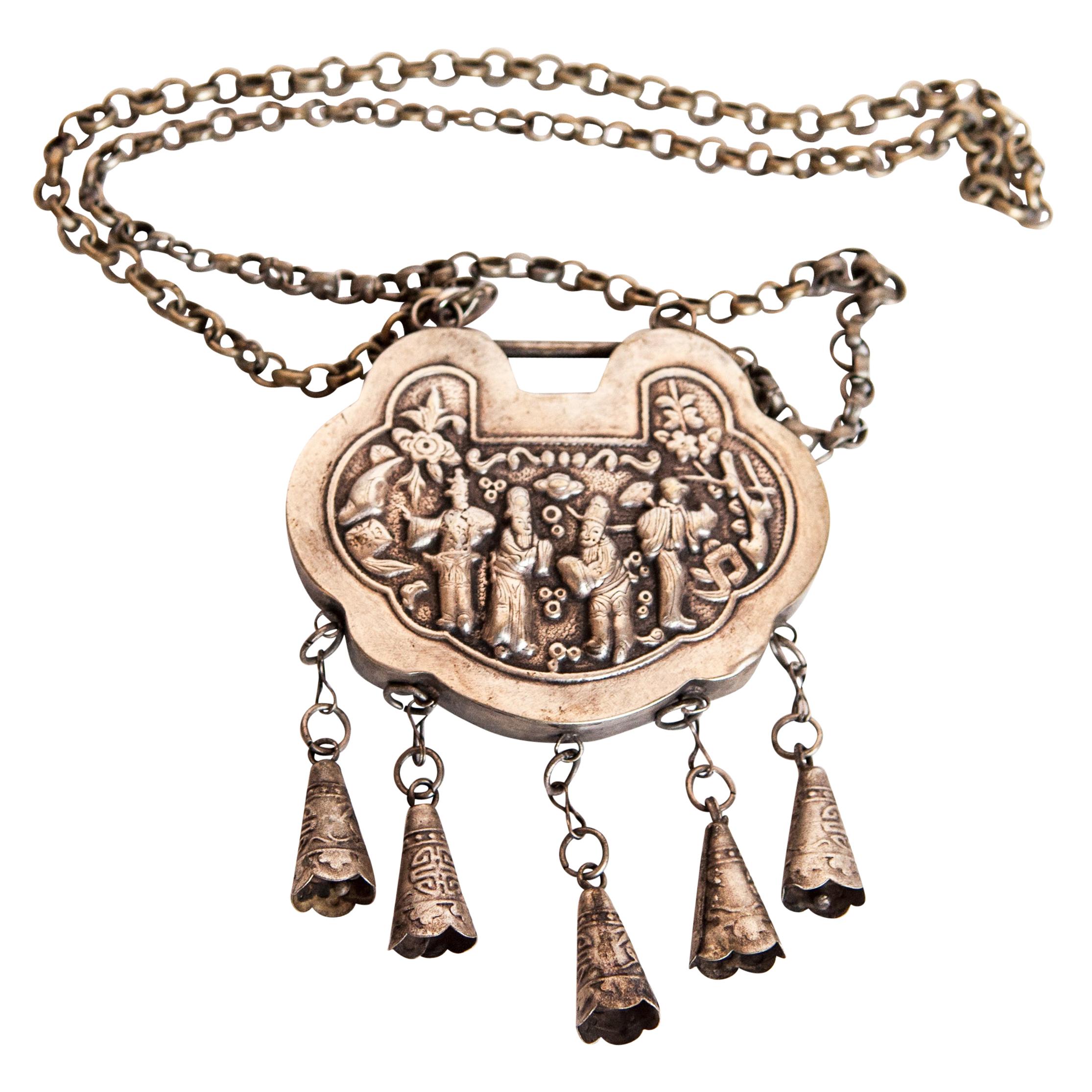 Child Amulet Lock, Silver Alloy, Yao or Hmong of SW China, Early 20th ...