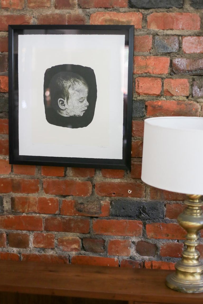 'Child Head' by Walter Oltmann, Two Color Lithograph For Sale at 1stDibs