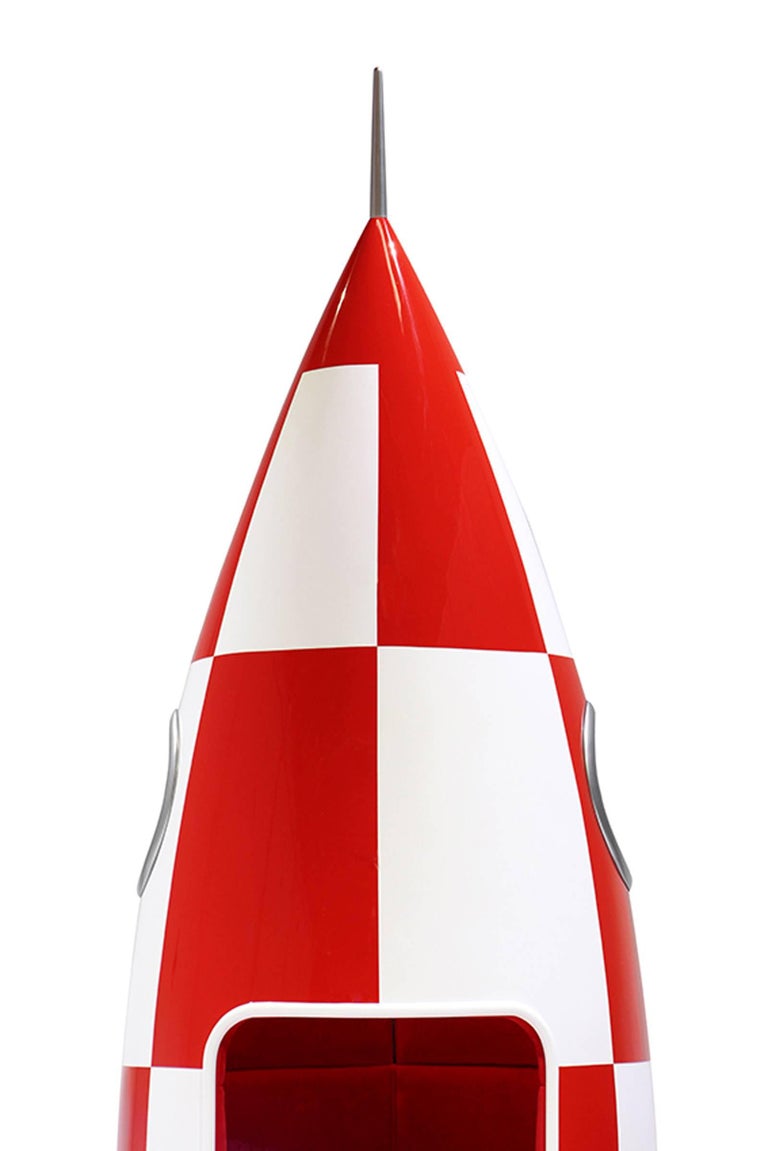 Children Rocket Chair in Fiber Glass and Wood For Sale at 1stDibs