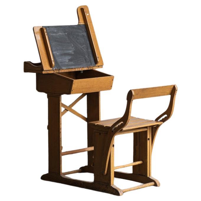 Childrens Desk with Chalkboard, Dutch Design For Sale at 1stDibs