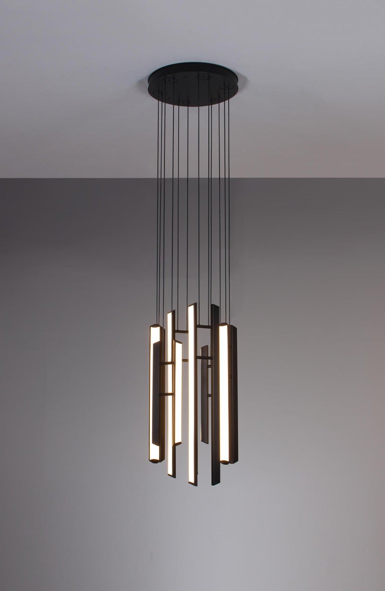 Chime Chandelier, Geometric Modern Vertical Chandelier LED Light ...