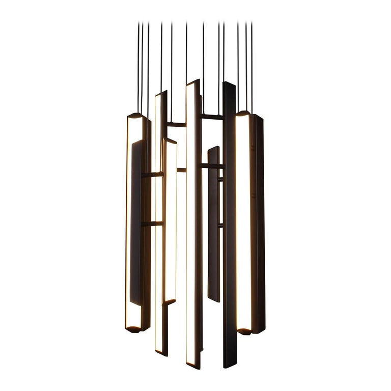 Chime Chandelier, Geometric Modern Vertical Chandelier LED Light ...