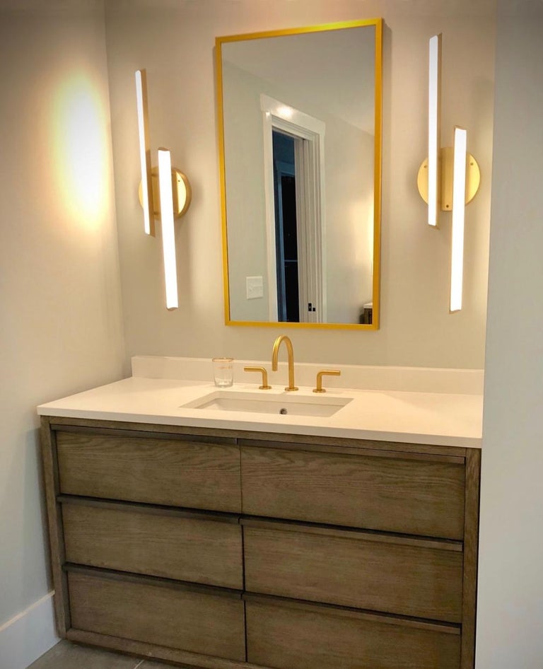 CHIME CONTRA 34 - Black Vertical Geometric Modern LED Sconce Light ...