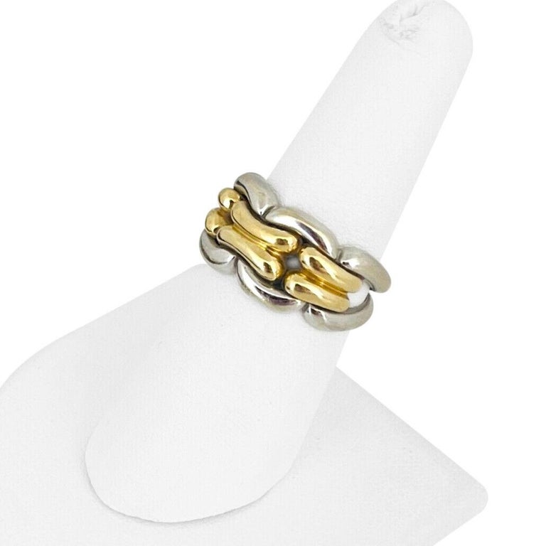 Chimento 18 Karat Yellow and White Gold Fancy Buckle Style Ring Italy ...