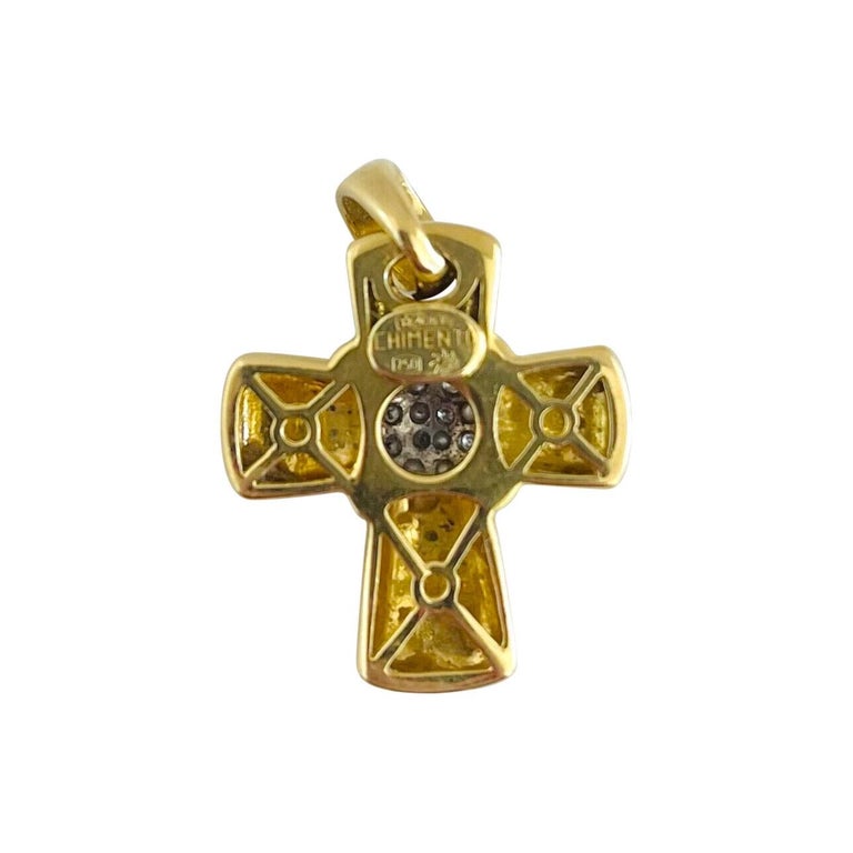 Chimento 18 Karat Yellow Gold and Diamond Cross Pendant, Italy For Sale ...