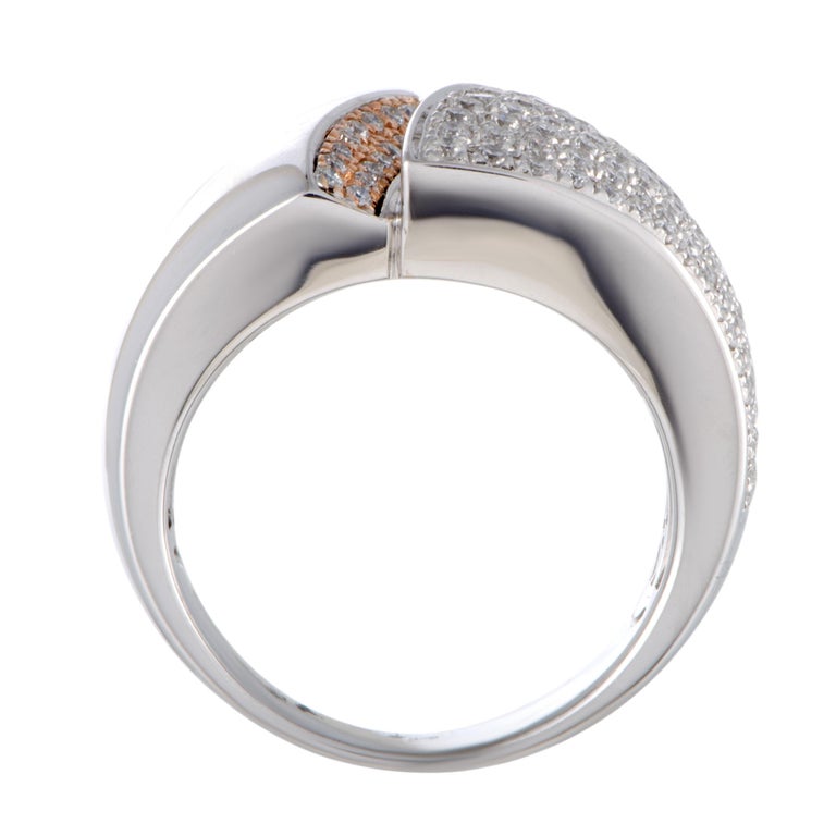 Chimento Desiderio 18 Karat White Gold Diamond Pave Band Ring For Sale ...