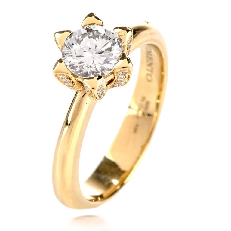 Chimento Italian Contemporary GIA F-VS1 Diamond Solitaire 18 Karat Ring ...