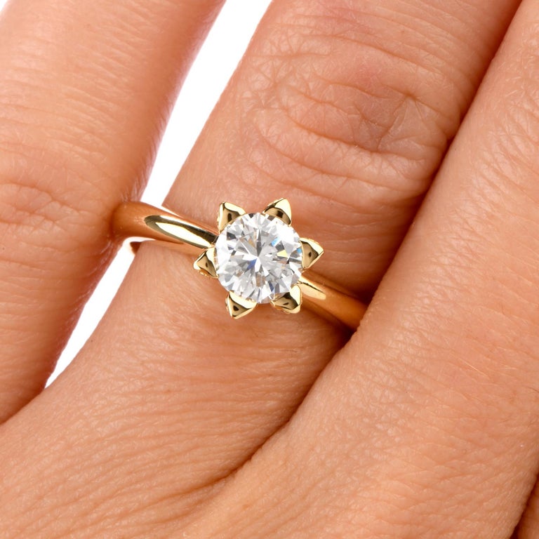 Chimento Italian Contemporary GIA F-VS1 Diamond Solitaire 18 Karat Ring ...
