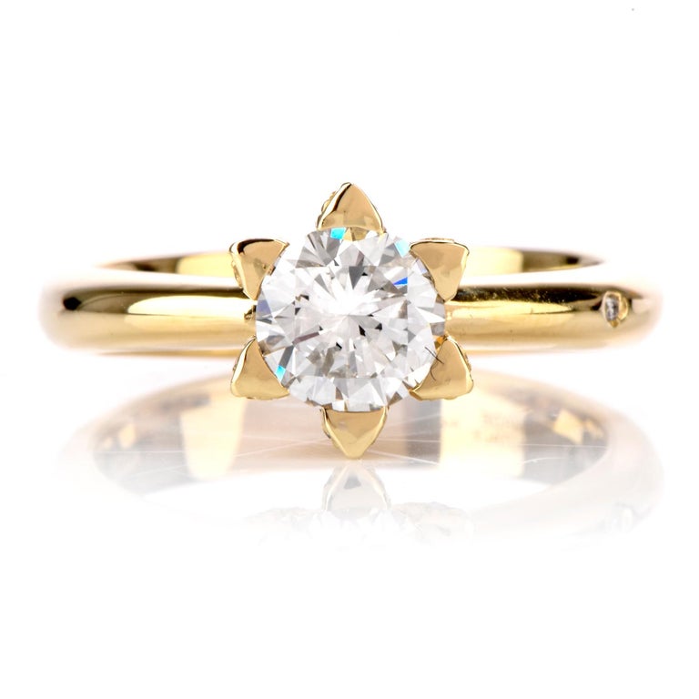 Chimento Italian Contemporary GIA F-VS1 Diamond Solitaire 18 Karat Ring ...